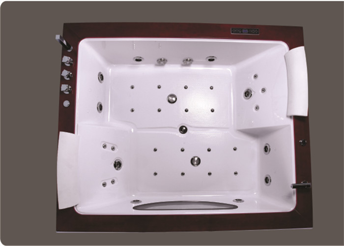 Two Person Jacuzzi Bathtub Indoor Electric Spa Soaking Tub With Oak Two Person Jacuzzi Bathtub Indoor Electric Spa Soaking Tub With Oak